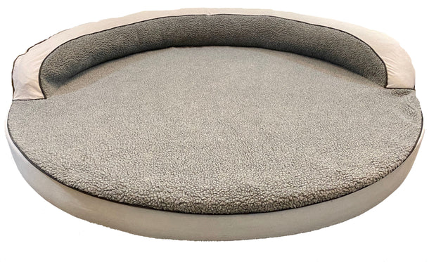 Large Round Dog Bed | Sherpa Top Bolster Bed | Bully Beds