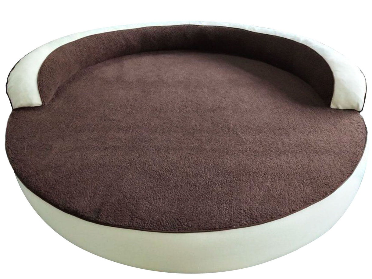 Large Round Dog Bed | Sherpa Top Bolster Bed | Bully Beds